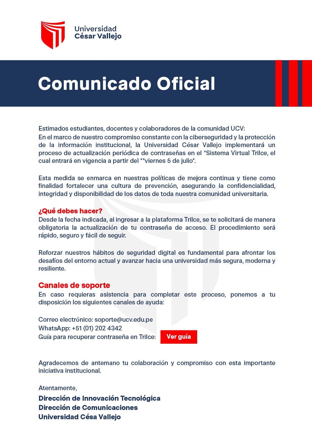 Comunicado Oficial